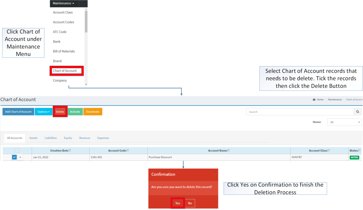 File:Maintenance - Chart of Account - Delete2.png - Documentation Home