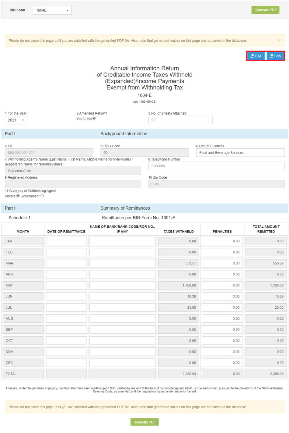 BIR Form 1604E Job Aids - Documentation Home