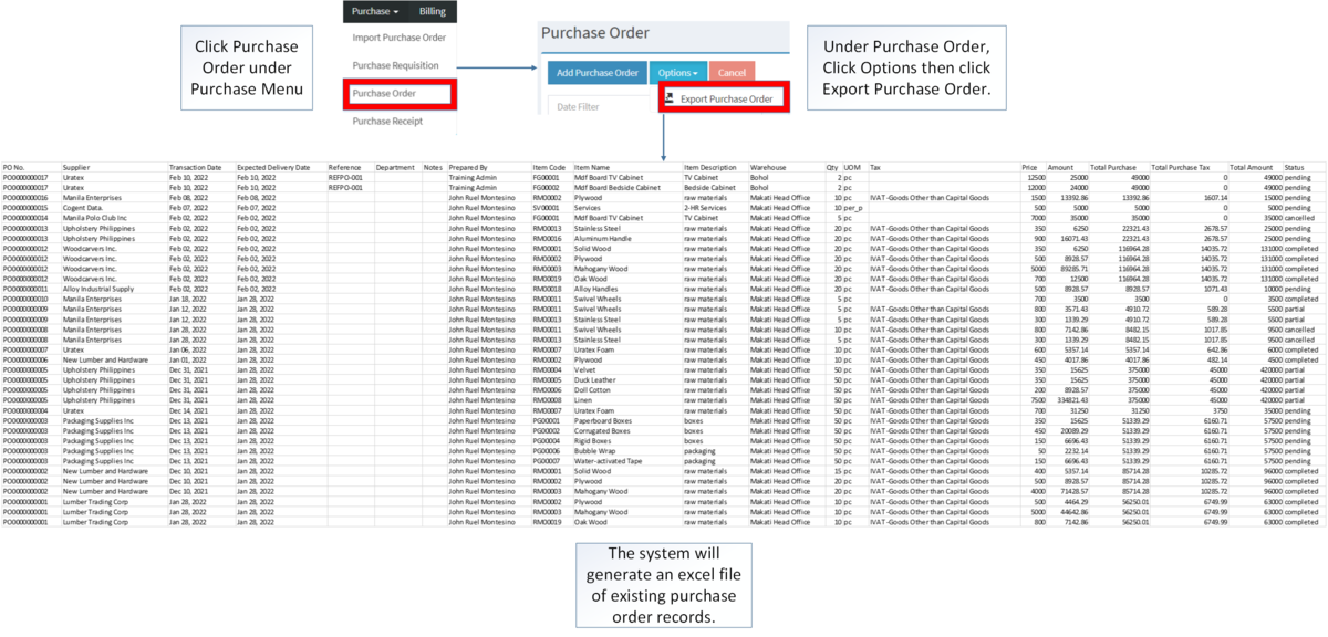 File:Purchase - Purchase Order - Export.png - Documentation Home