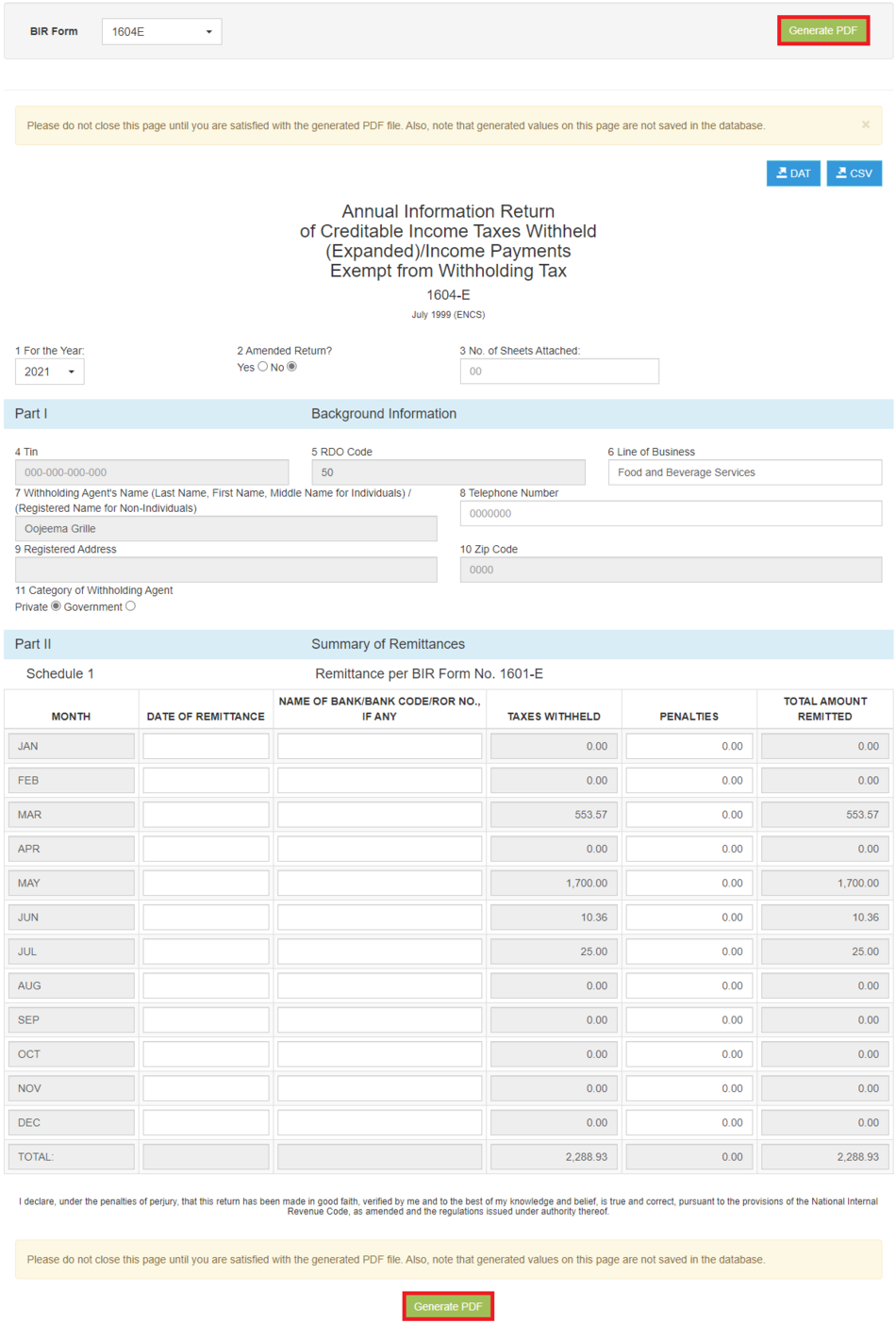 BIR Form 1604E Job Aids - Documentation Home