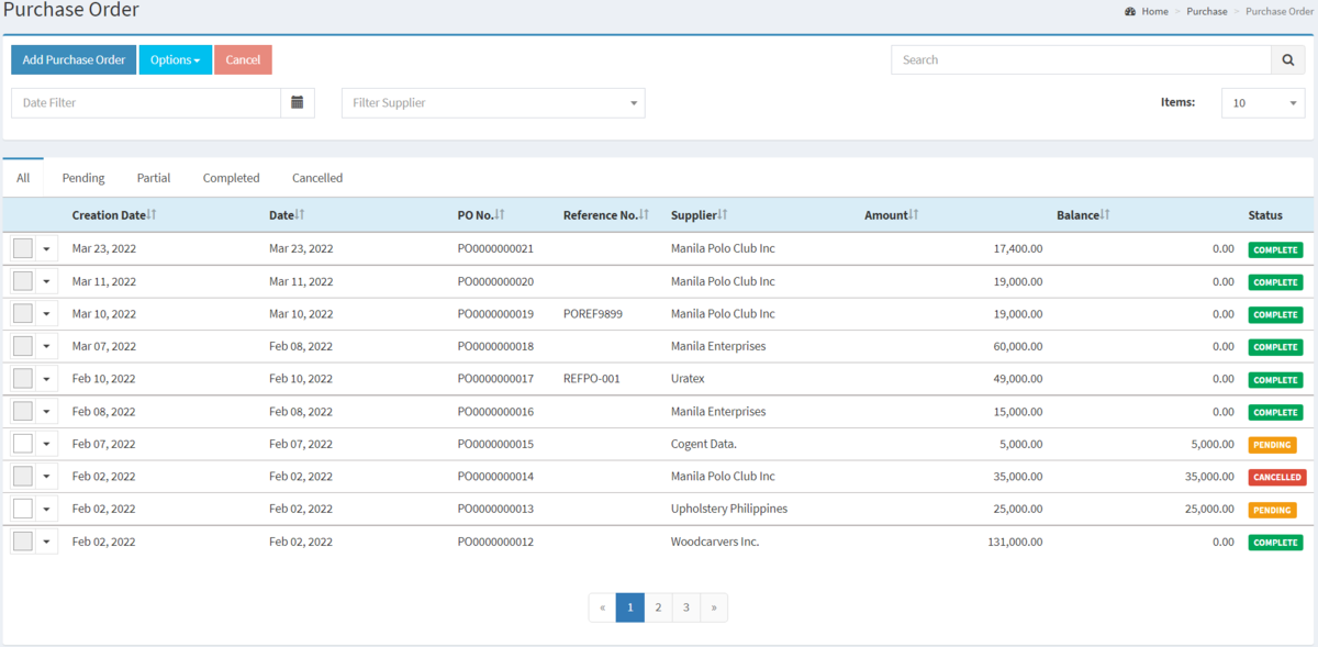 File:Purchase - Purchase Order - Record List.png - Documentation Home