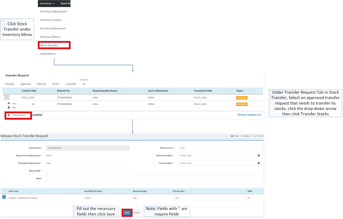 File:Inventory - Stock Transfer - Transfer Stocks.png - Documentation Home