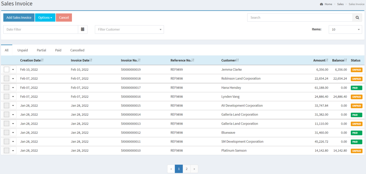 File:Sales - Sales Invoice - Record List.png - Documentation Home